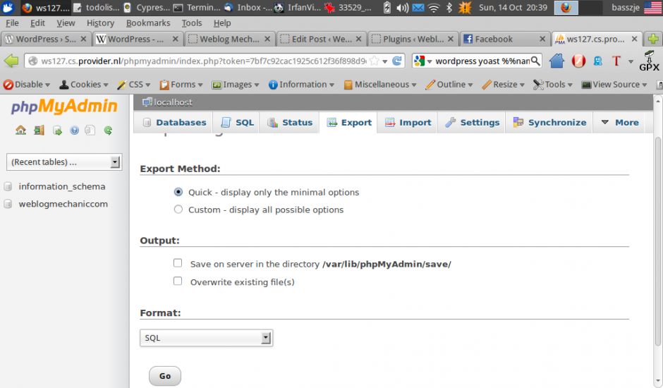 Moving WordPress from localhost to your host | Weblog Mechanic